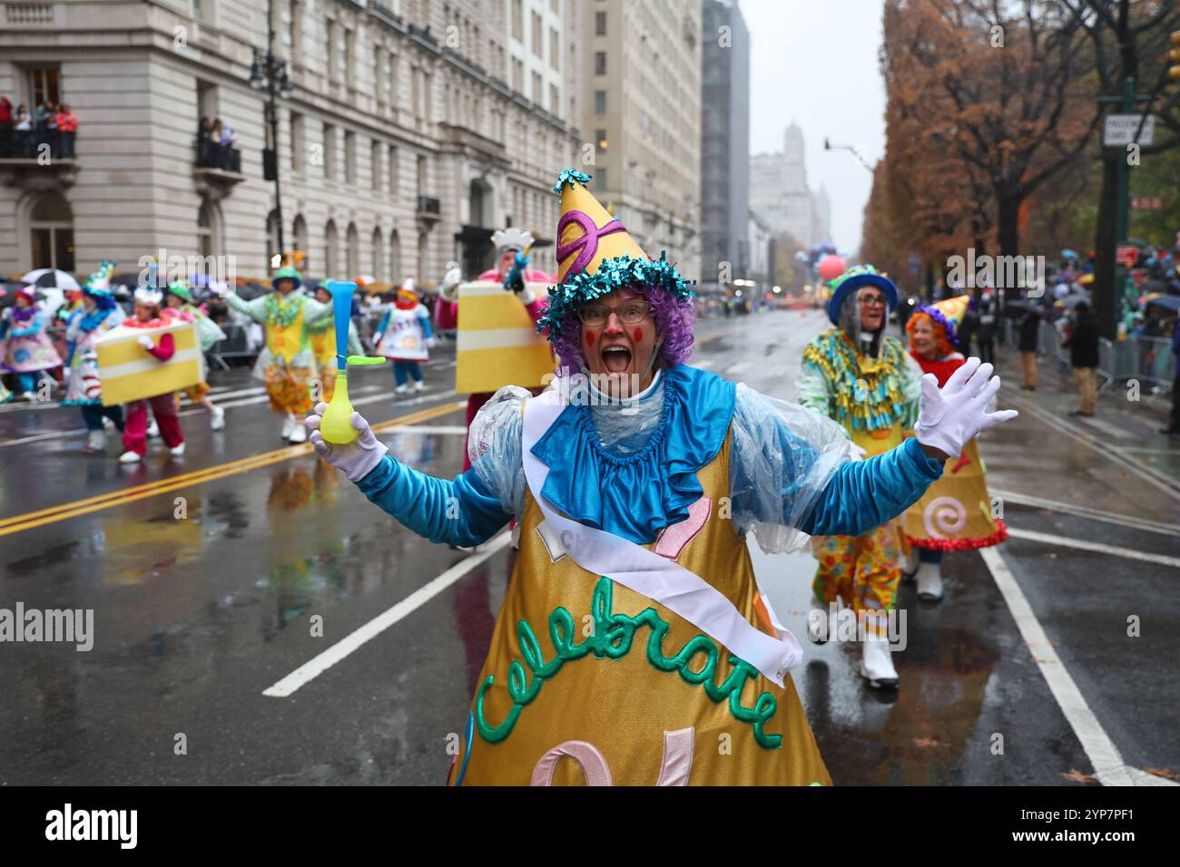 The Birthday Party Clowns entertain the crowds on Central Park West ...
