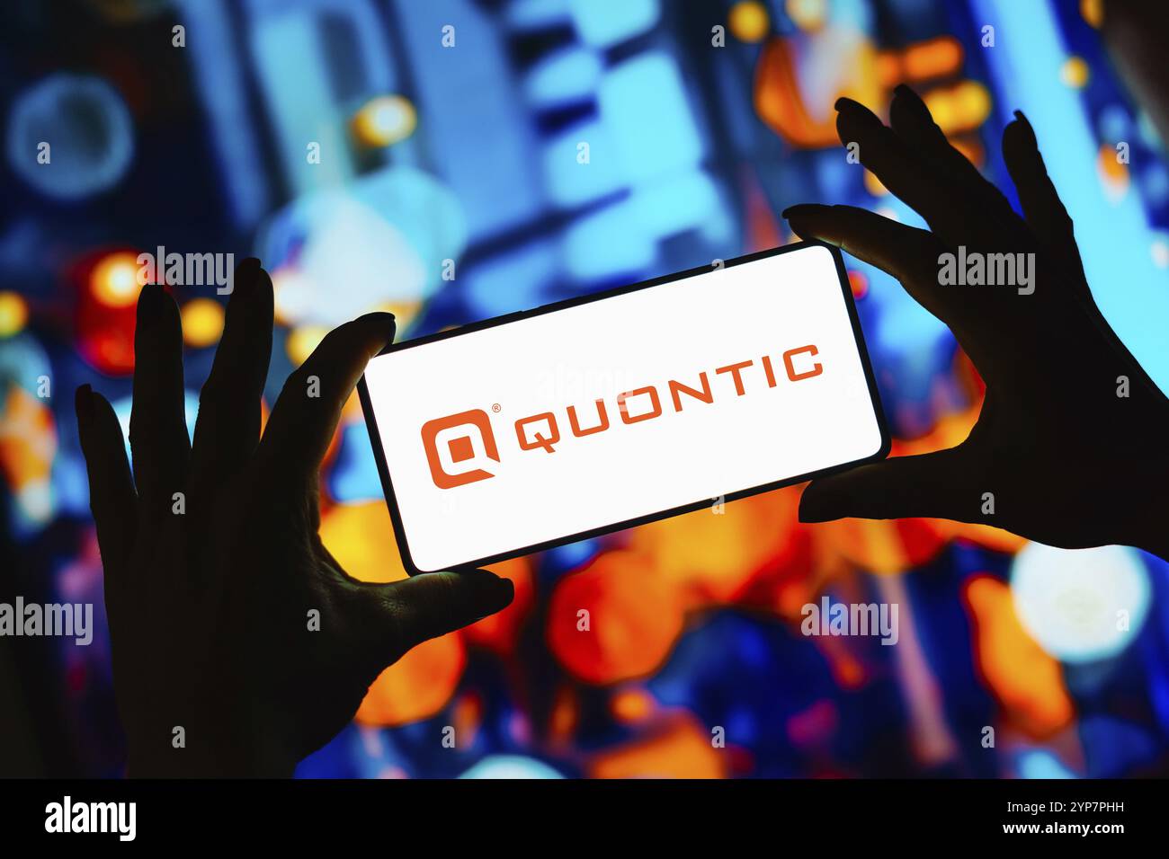 In this photo illustration, the Quontic Bank logo is displayed on a ...