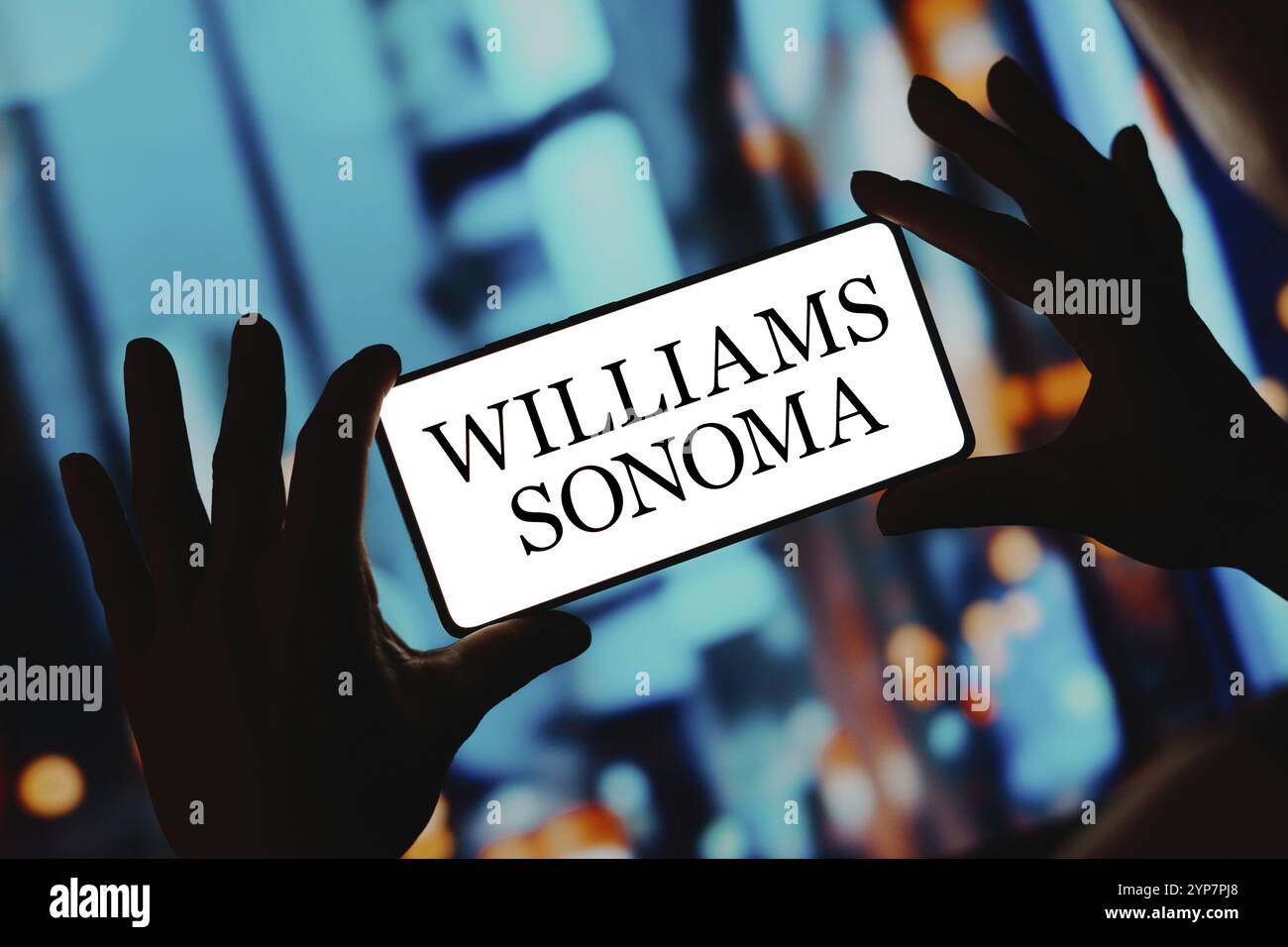In this photo illustration, the Williams-Sonoma logo is displayed on a ...