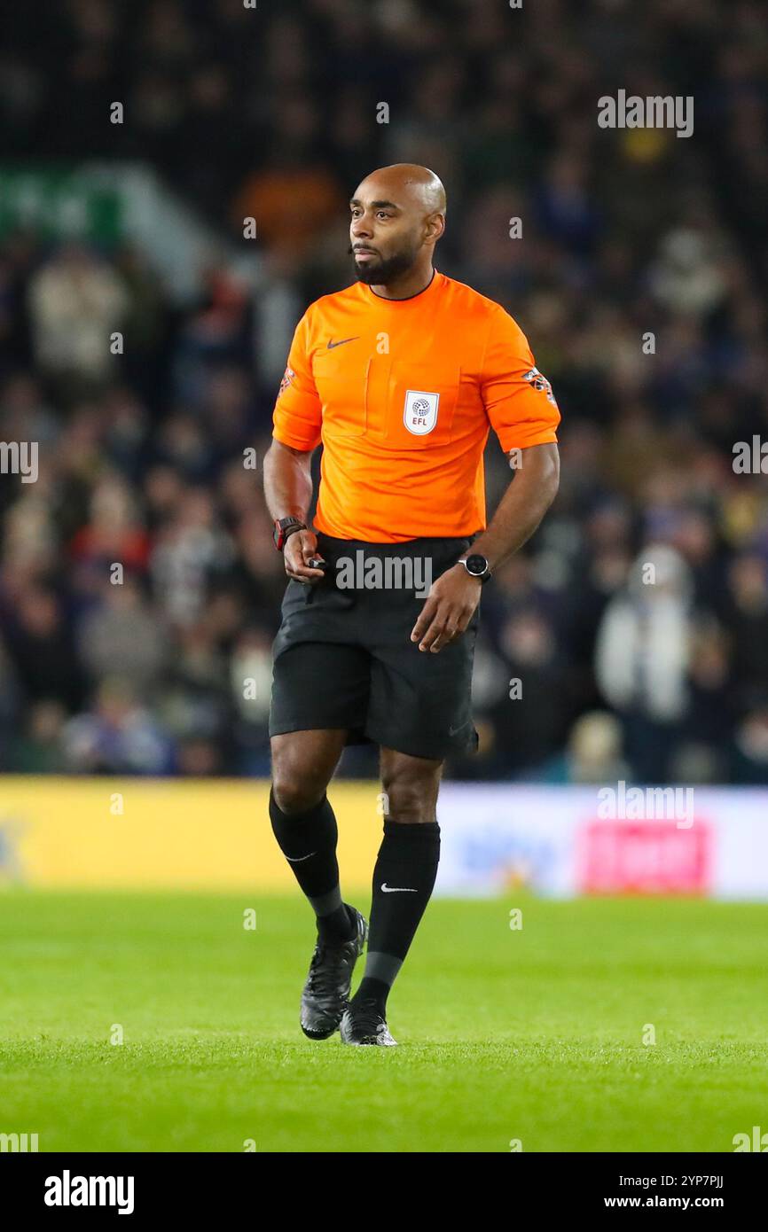 Elland Road Stadium, Leeds, England - 27th November 2024 Referee Sam ...