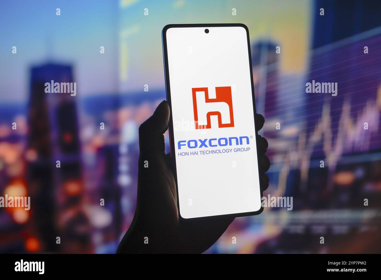 In this photo illustration, the Foxconn Technology Group (Hon Hai ...