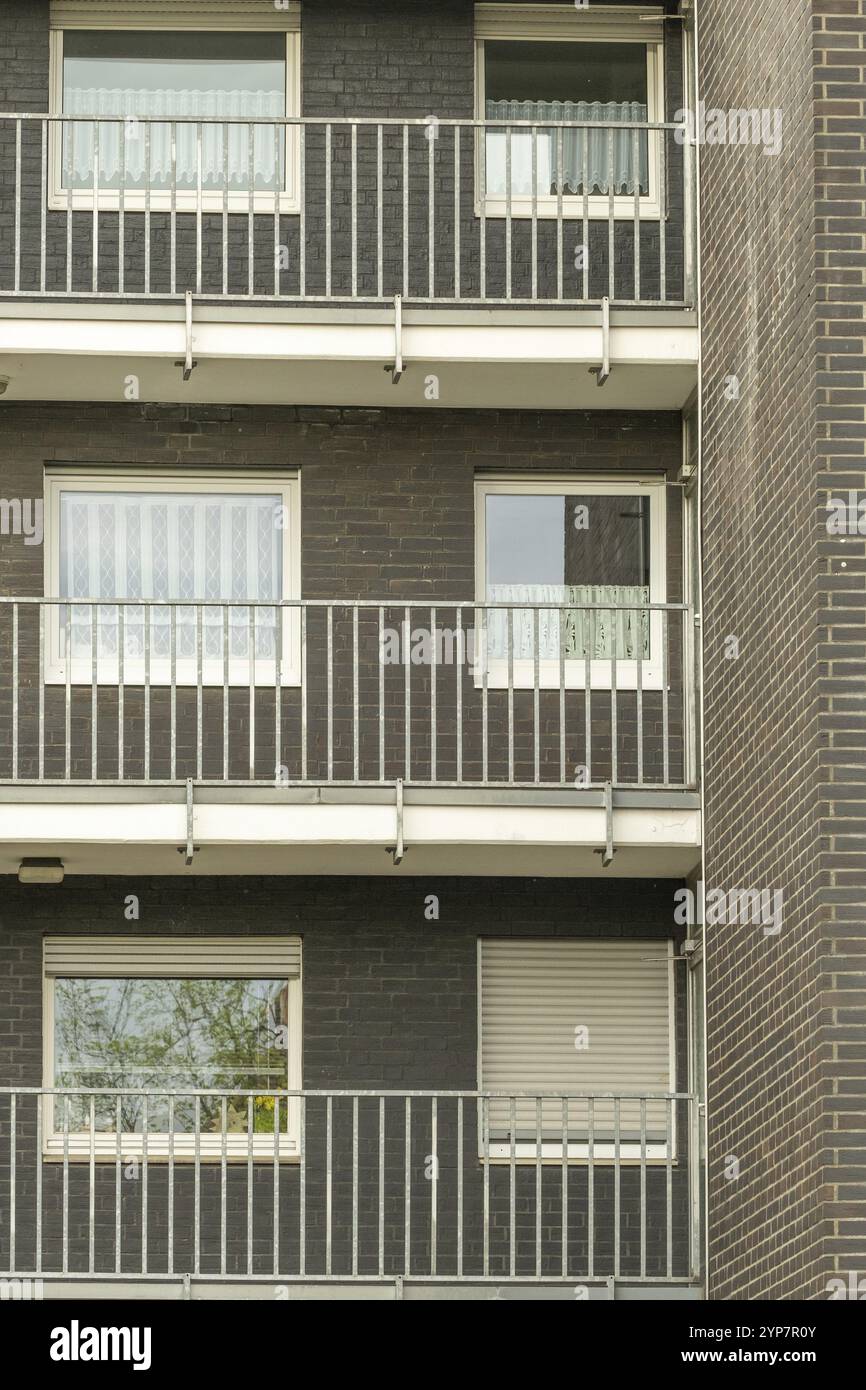 Poorly maintained apartment building facade from the 70s Stock Photo ...