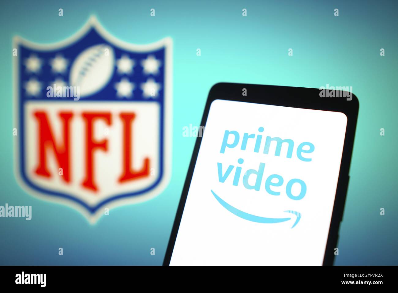 In this photo illustration, the Amazon Prime Video logo is displayed on ...