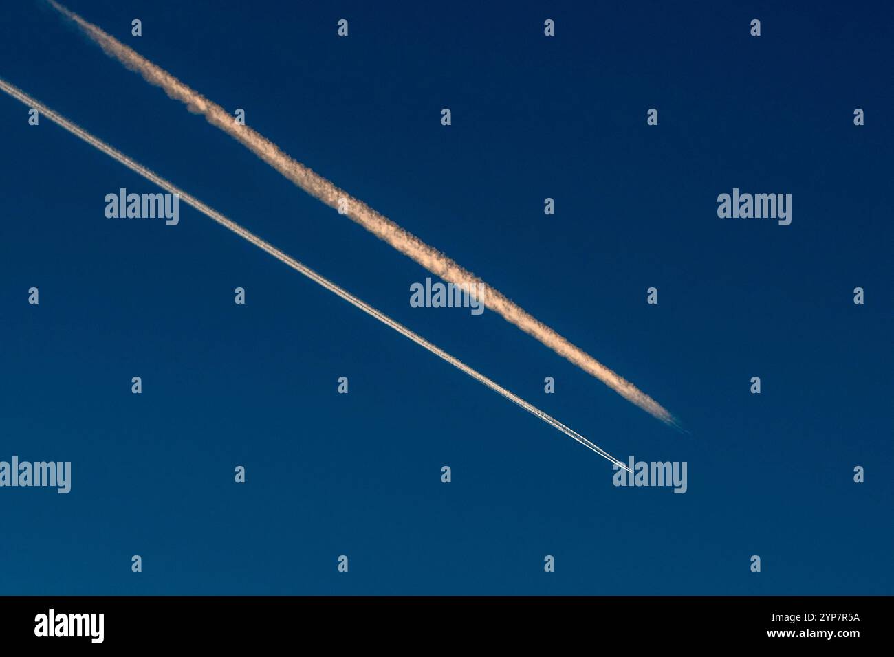 Sky Sprint: Plane Trails vs. Chem trails in a Race Against Time Stock ...