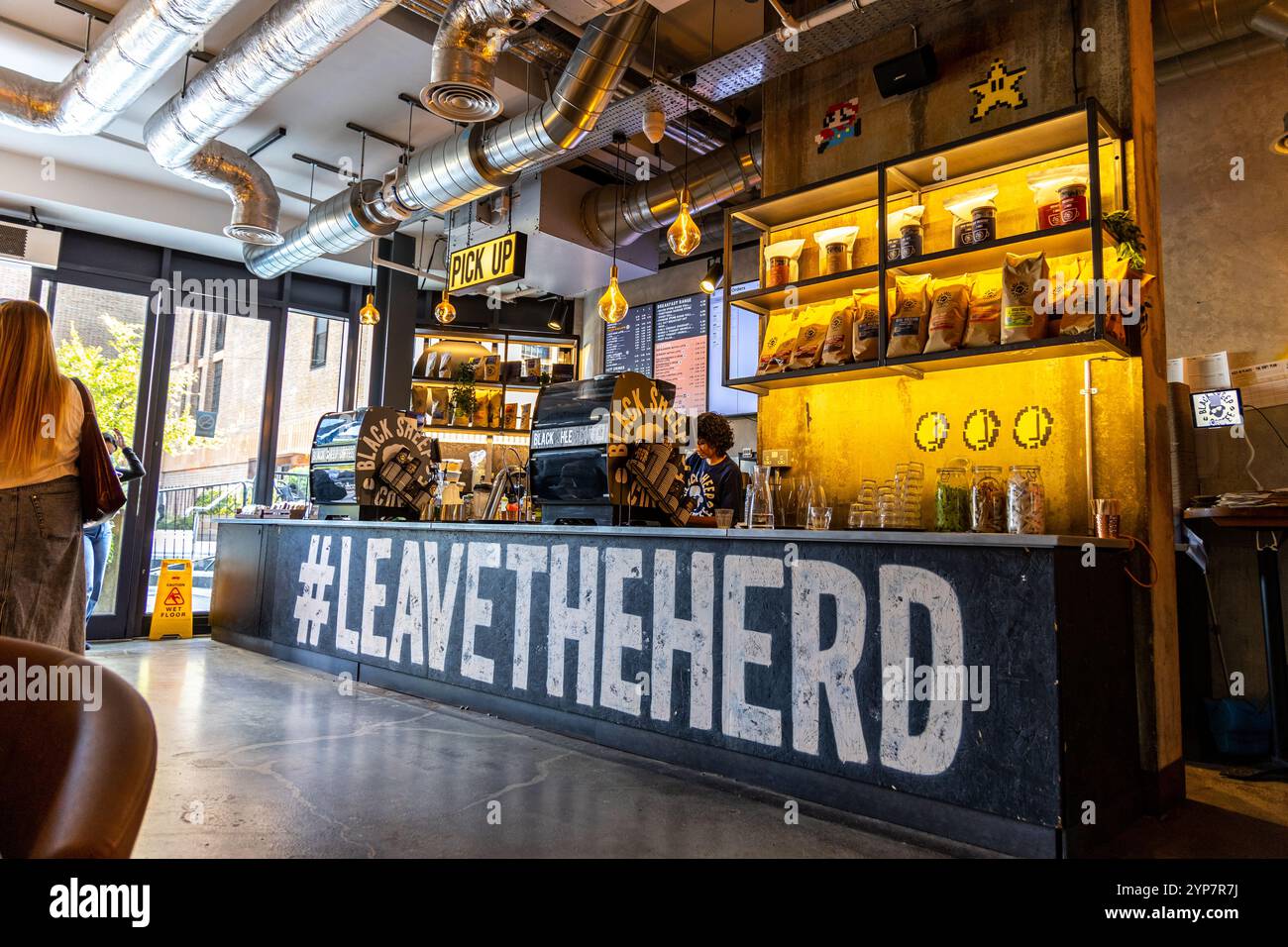 London, UK- September 19, 2024: Interior of Black Sheep Coffee Hip ...