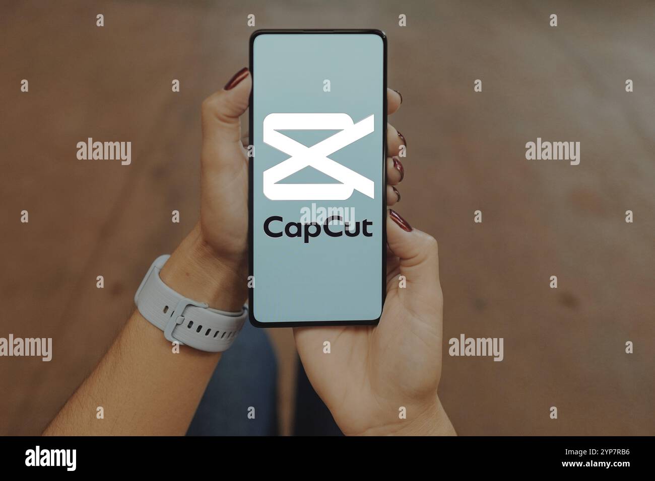 In this photo illustration, the CapCut logo is displayed on a ...