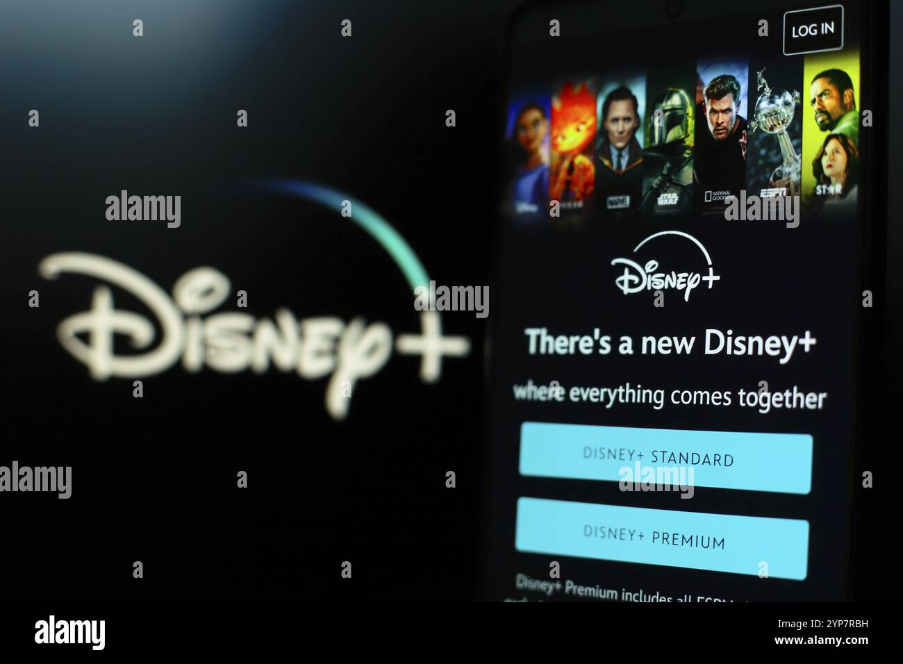 In this photo illustration, the Disney Plus login page is displayed on ...