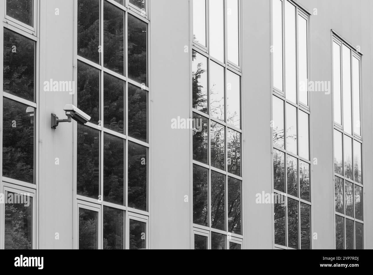 Walls of a modern industrial building with windows Stock Photo - Alamy