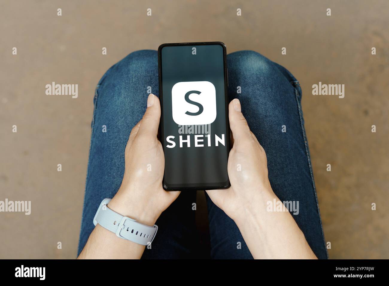 In this photo illustration, the Shein logo is displayed on a smartphone ...