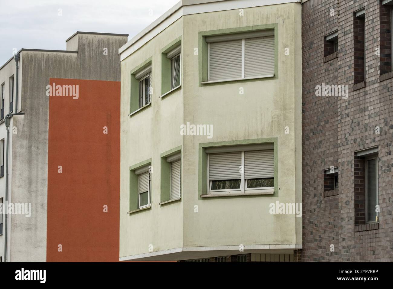 Poorly maintained apartment building facade from the 70s Stock Photo ...