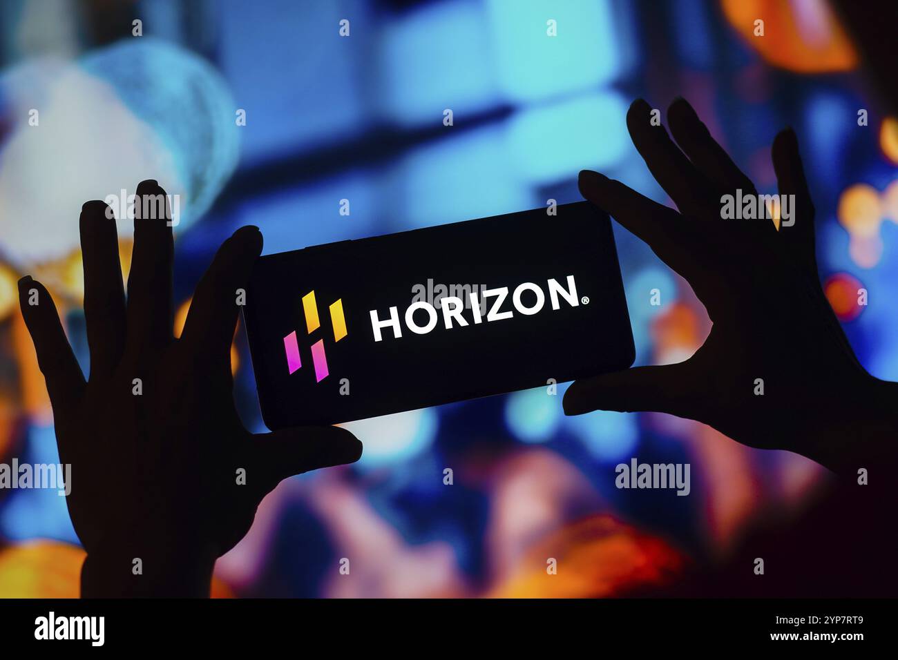 In this photo illustration, the Horizon Therapeutics logo is displayed ...