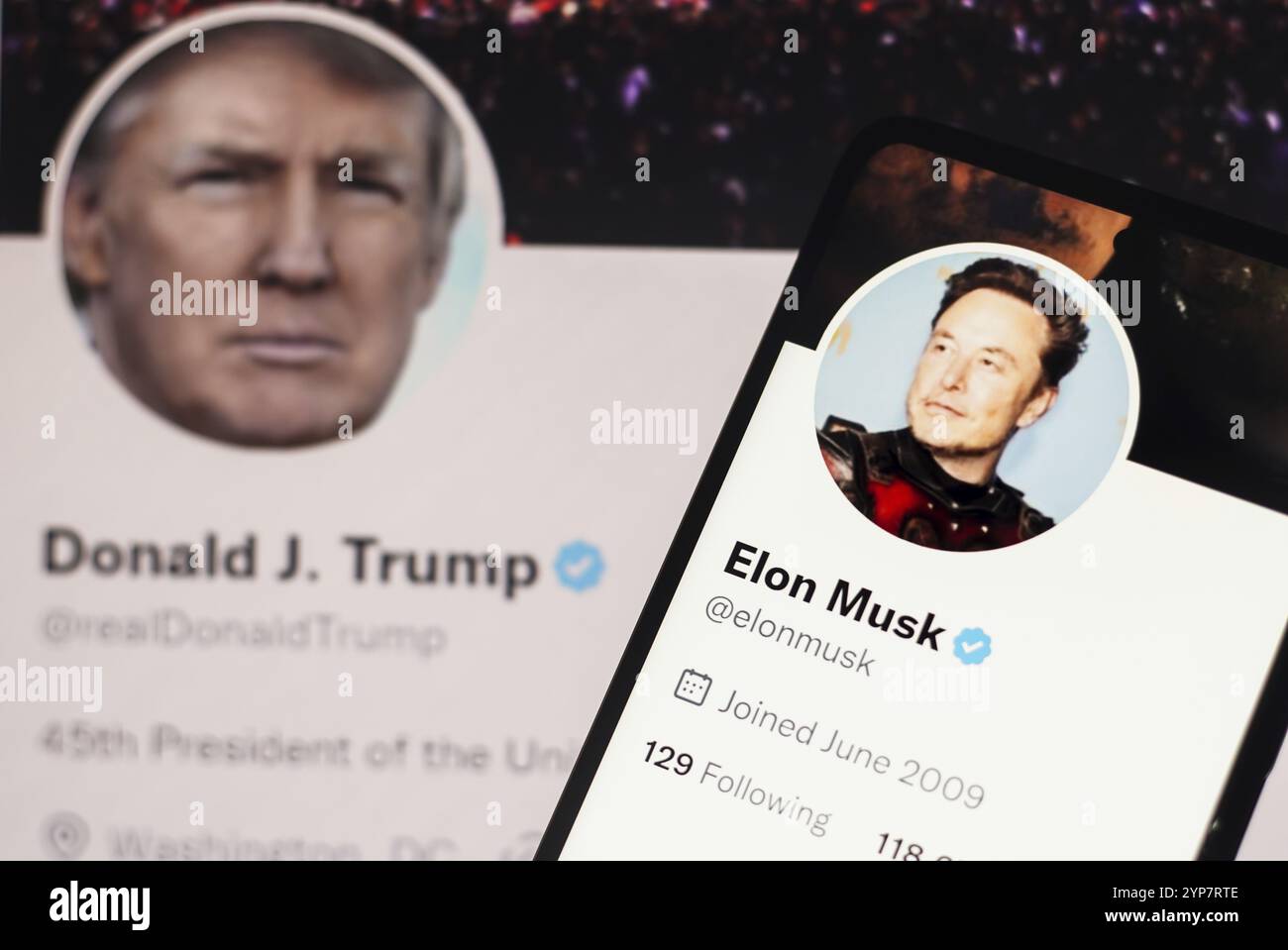 In this photo illustration, the Donald Trump Twitter account displayed ...