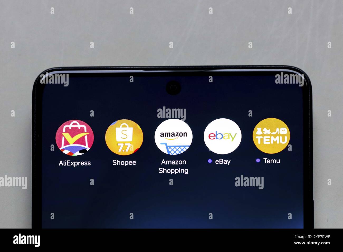 In this photo illustration, the app logo AliExpress, Shopee, Amazon ...