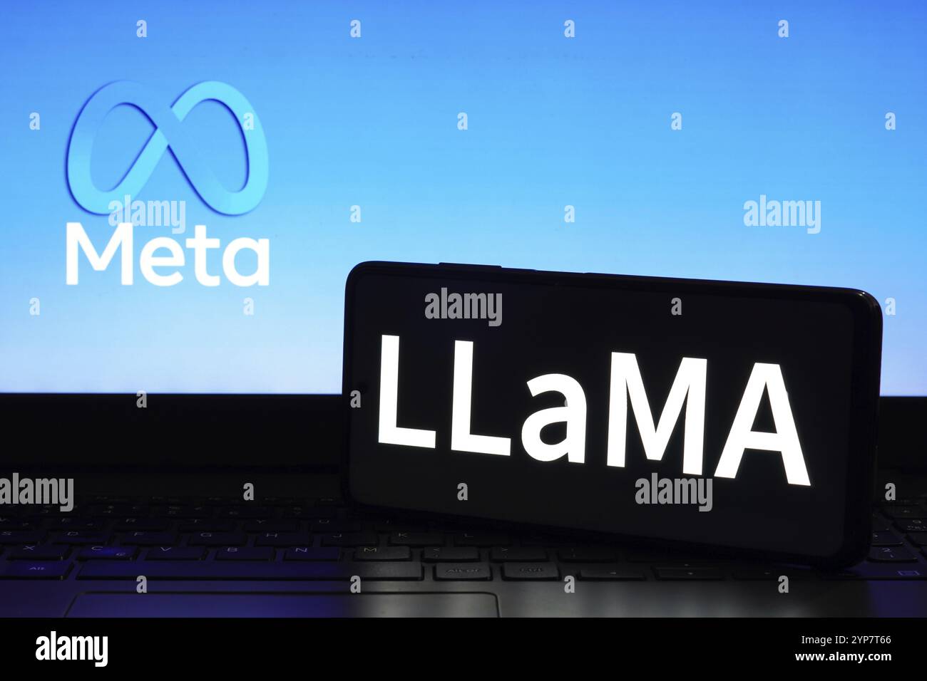 In this photo illustration, the LLaMA (Large Language Model Meta AI ...