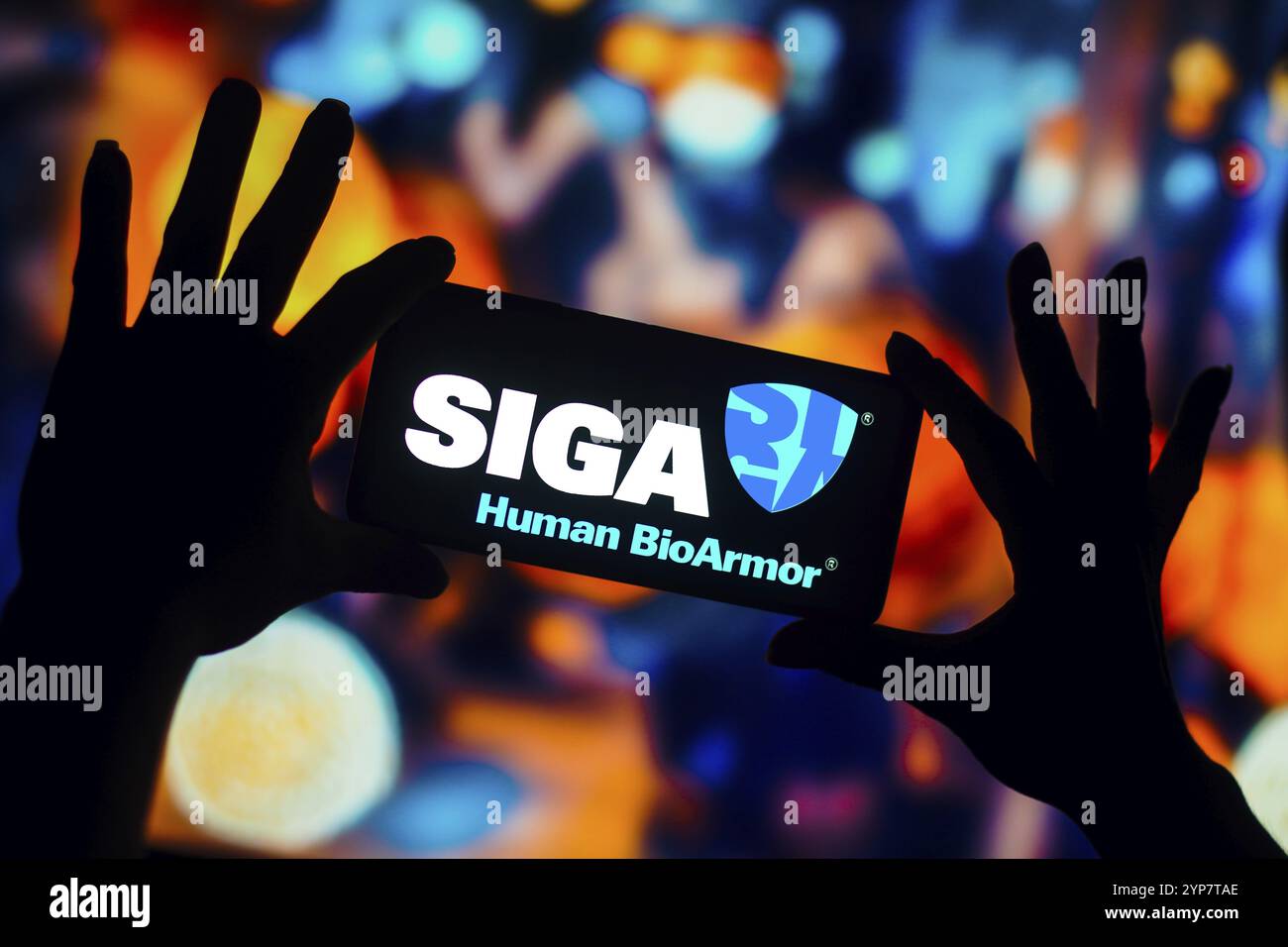 In this photo illustration, the SIGA Technologies logo is displayed on ...