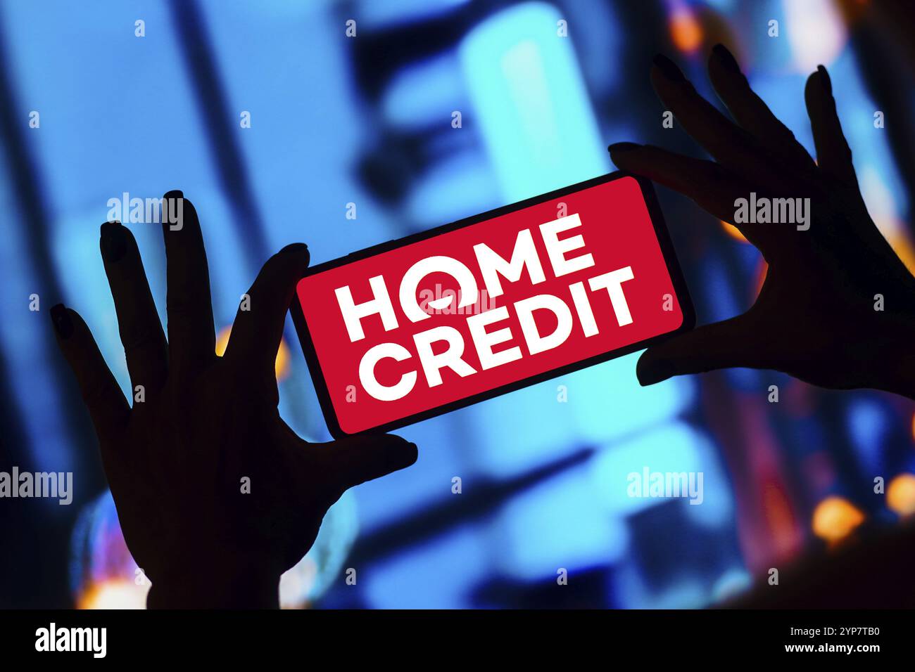 In this photo illustration, the Home Credit logo is displayed on a ...
