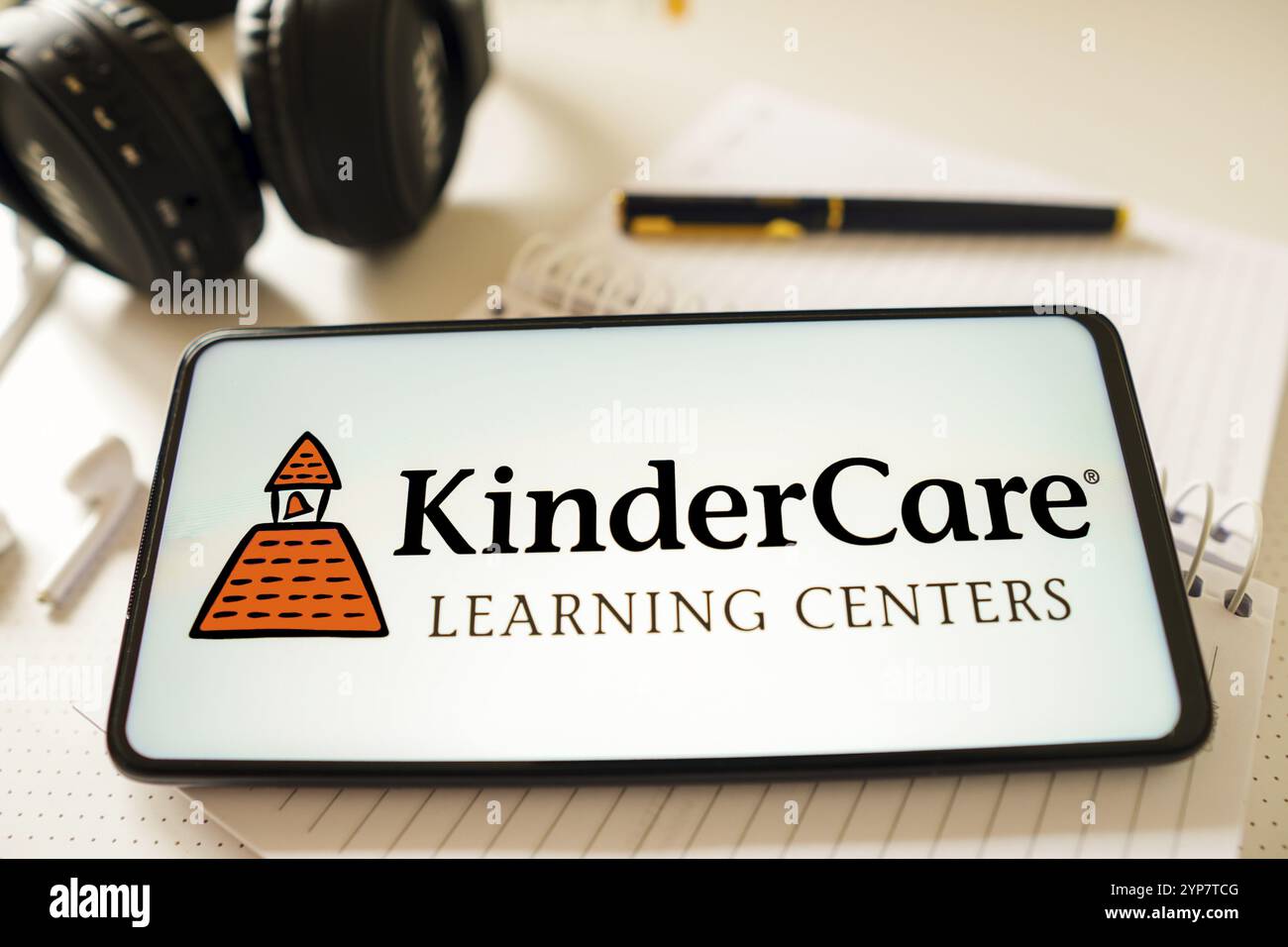 In this photo illustration, the Kinder Care Learning Centers logo is ...
