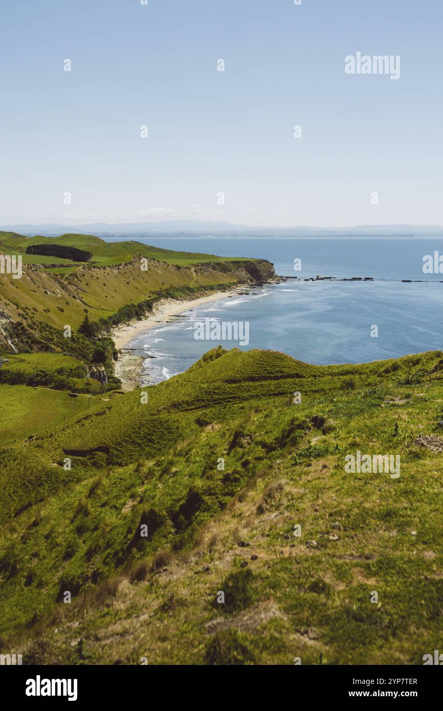 Lush coastal landscape with sweeping views of the sea and horizon ...