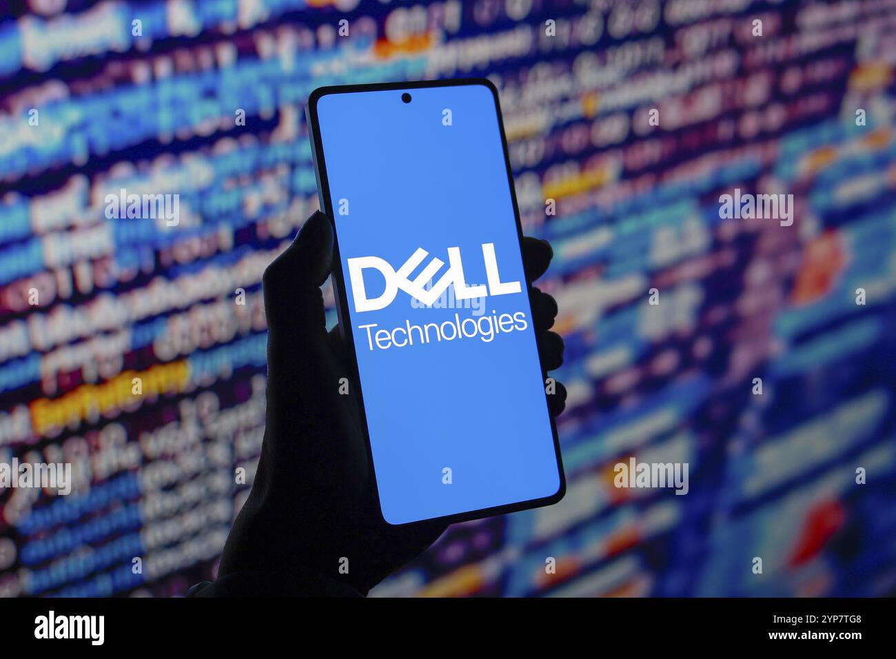 In this photo illustration, the Dell Technologies logo is displayed on ...