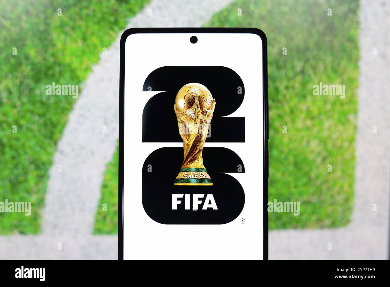 In this photo illustration, the FIFA World Cup 26 logo is displayed on ...