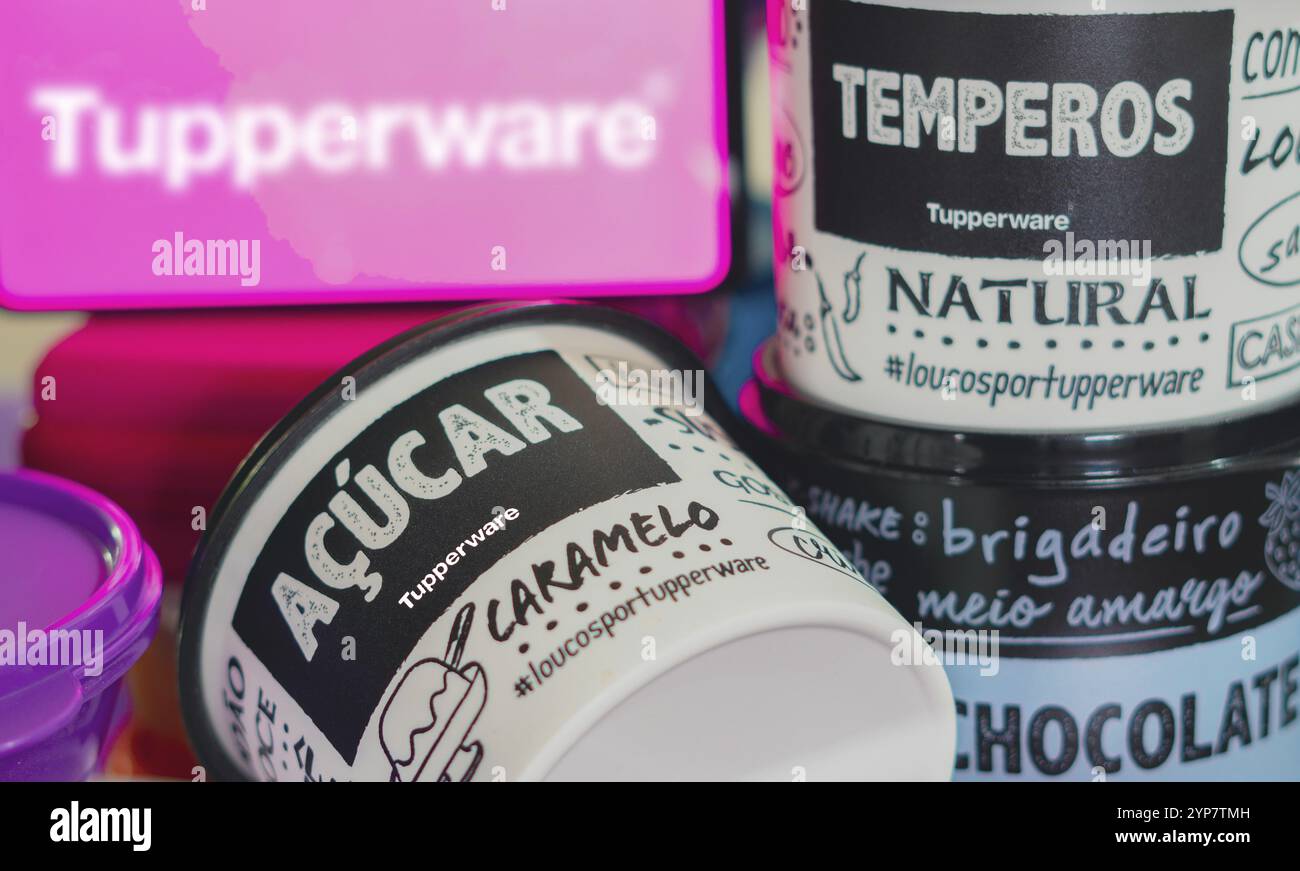 In this photo illustration, a pile of various plastic products next to ...