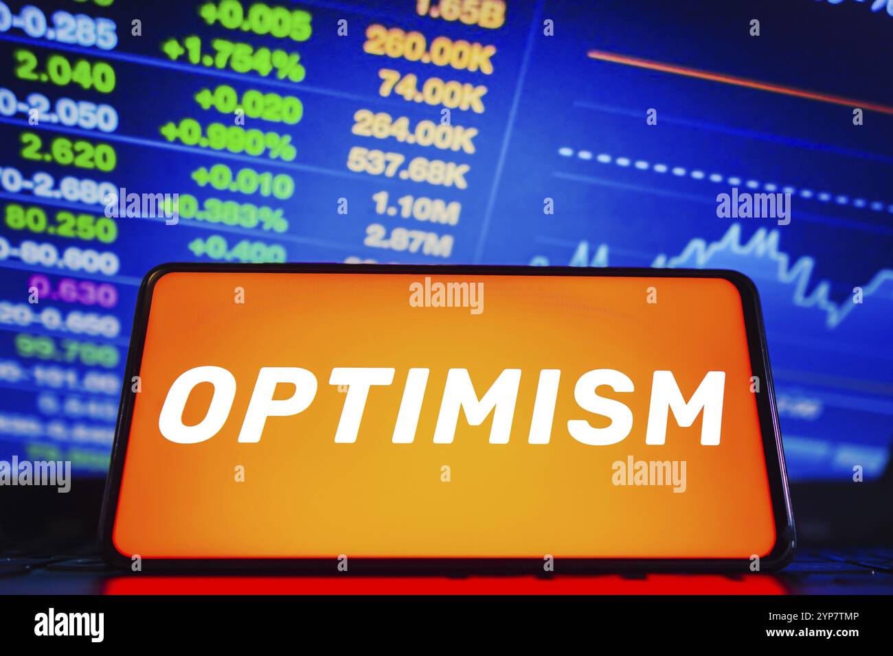 In this photo illustration, the Optimism (OP) logo is displayed on a ...