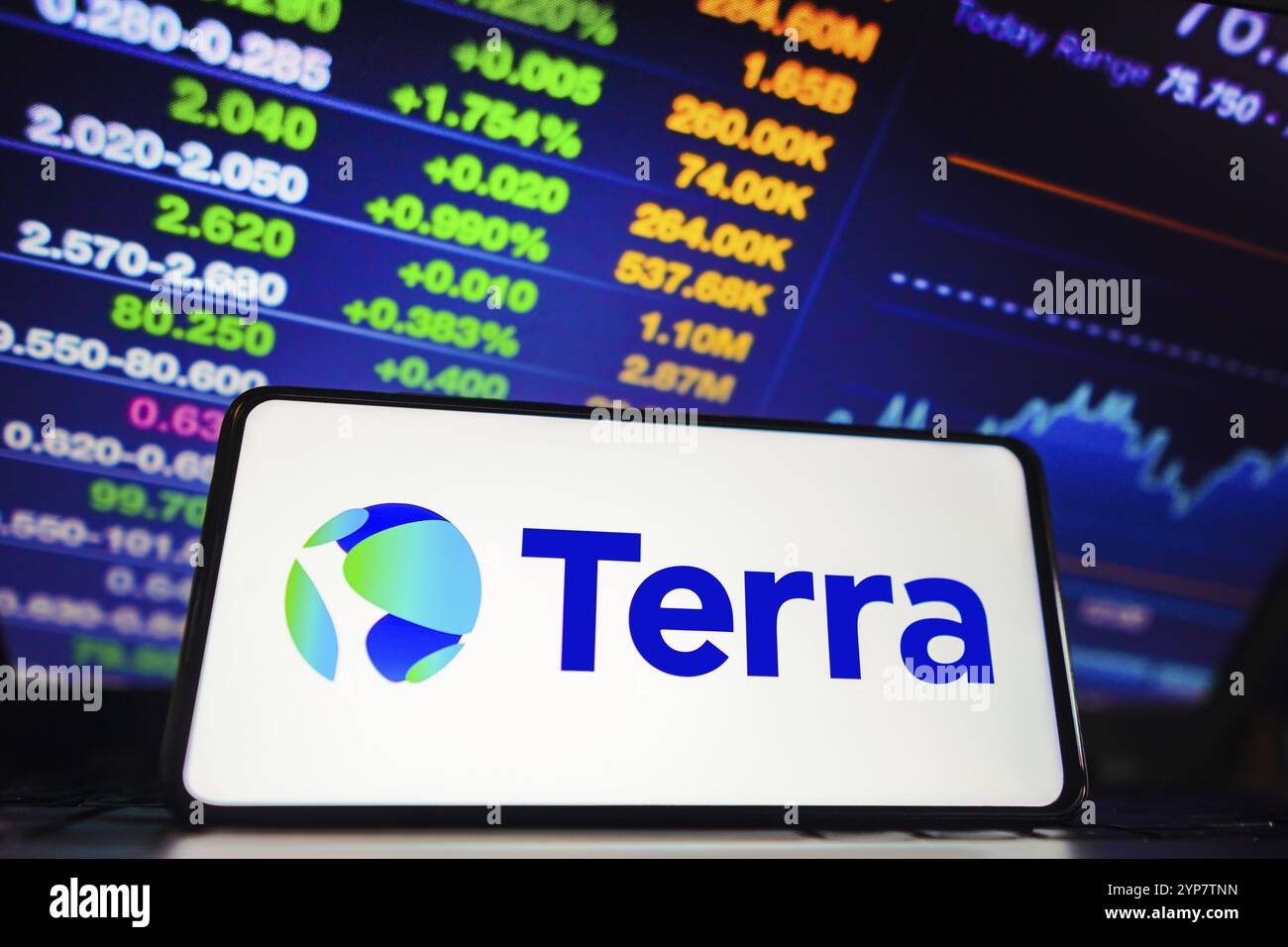 In this photo illustration, the Terra Money logo is displayed on a ...