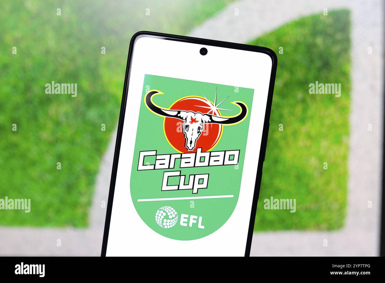 In this photo illustration, the EFL Cup (Carabao Cup) logo is displayed ...