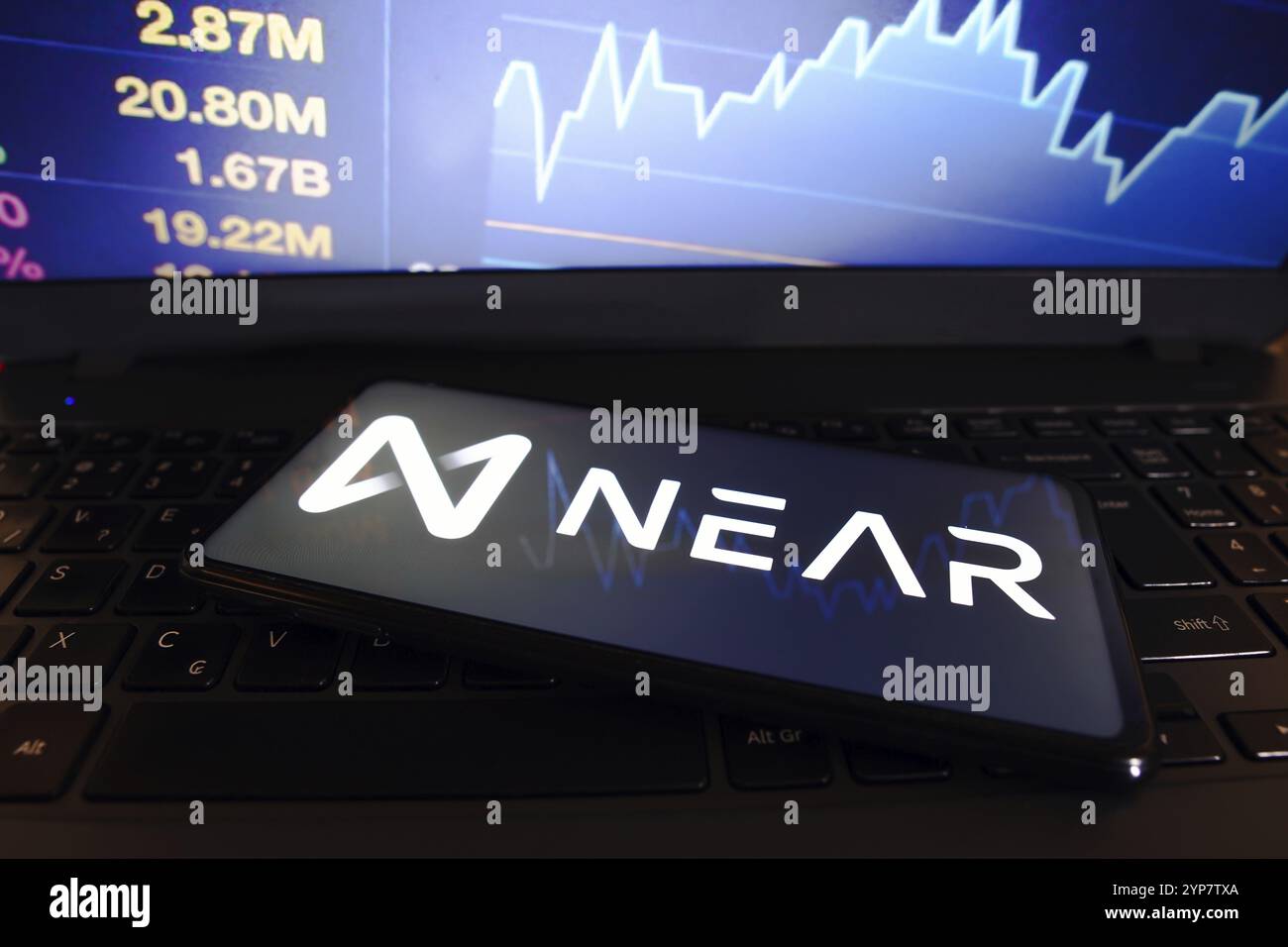 In this photo illustration, the NEAR Protocol logo is displayed on a ...