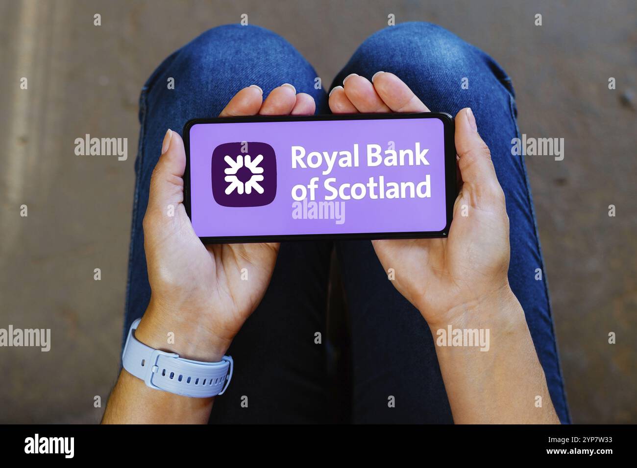 In this photo illustration, the Royal Bank of Scotland (RBS) logo is ...