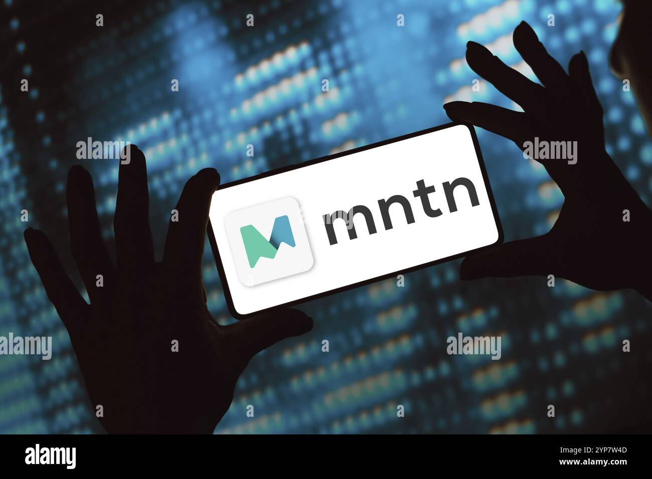 In this photo illustration, the MNTN logo is displayed on a smartphone ...