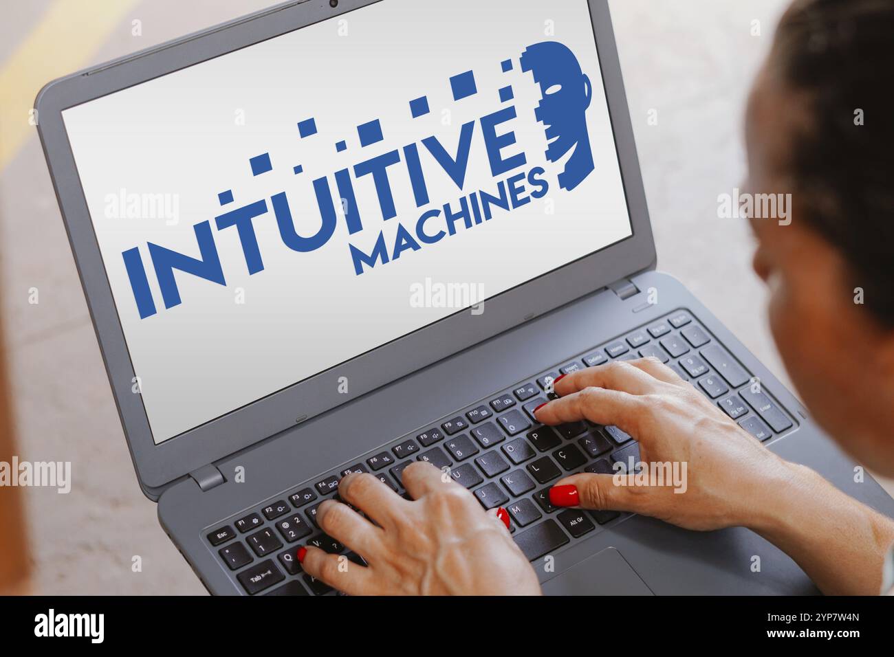 In this photo illustration, the Intuitive Machines logo is seen ...