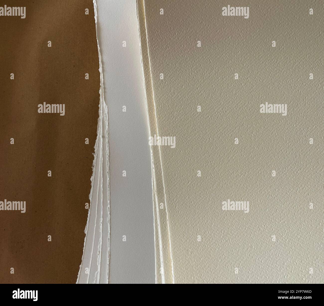 Sheets of paper with texture on a craft background Stock Photo - Alamy