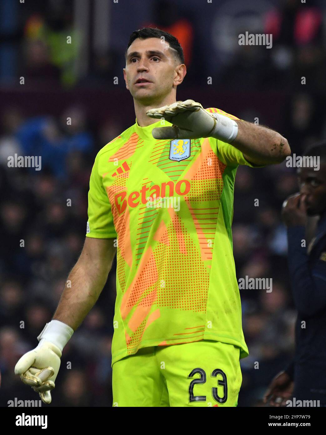 Aston Villa's goalkeeper Emiliano Martinez during the Champions League ...