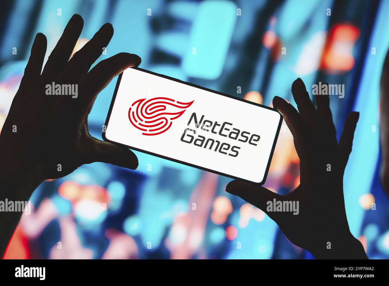 In this photo illustration, the NetEase Games logo is displayed on a ...