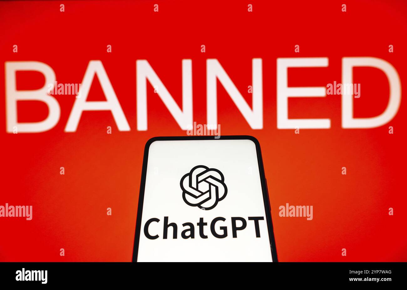 In this photo illustration, the ChatGPT logo is seen displayed on a ...