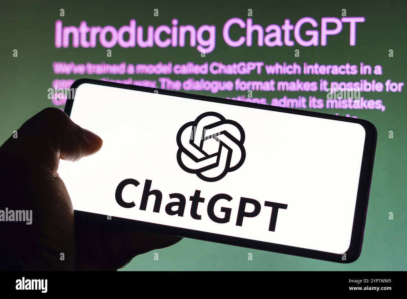 In this photo illustration, the ChatGPT logo is seen displayed on a ...