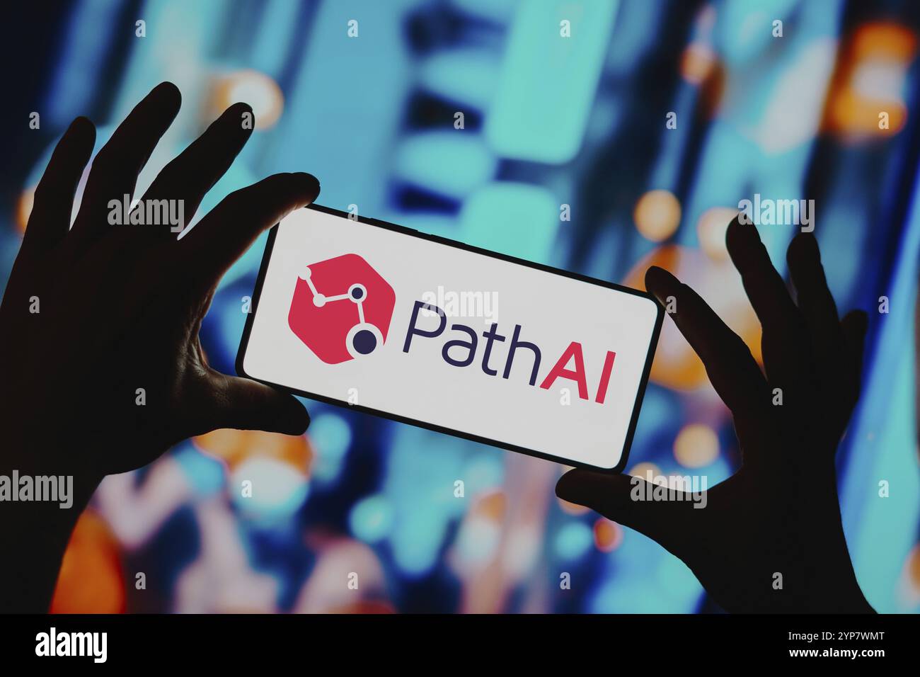 In this photo illustration, the PathAI logo is displayed on a ...