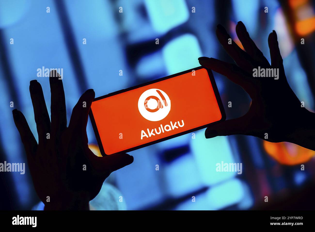 In this photo illustration, the Akulaku logo is displayed on a ...