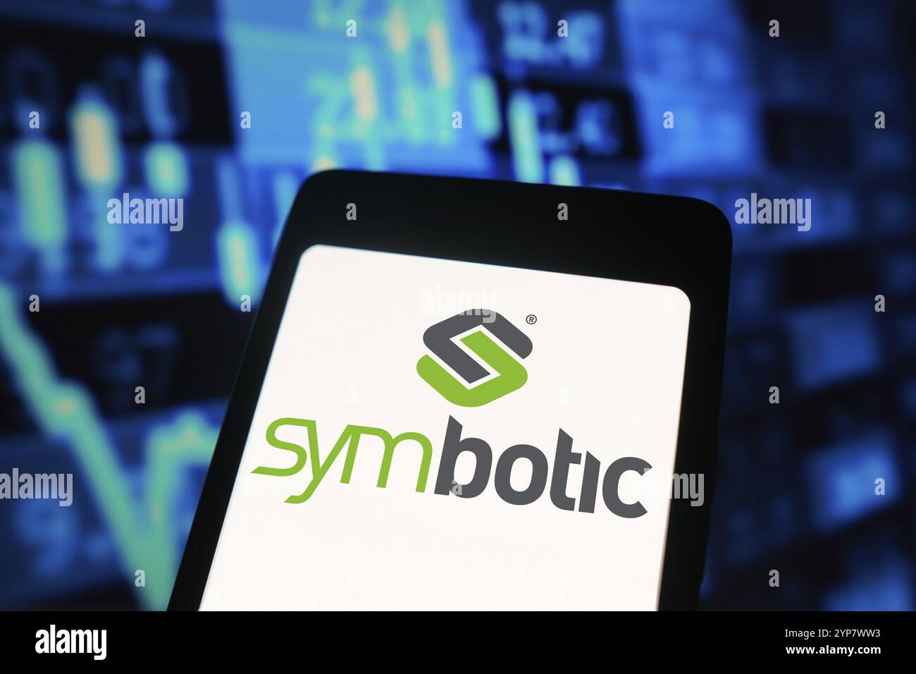 In this photo illustration, the Symbotic logo is displayed on a ...