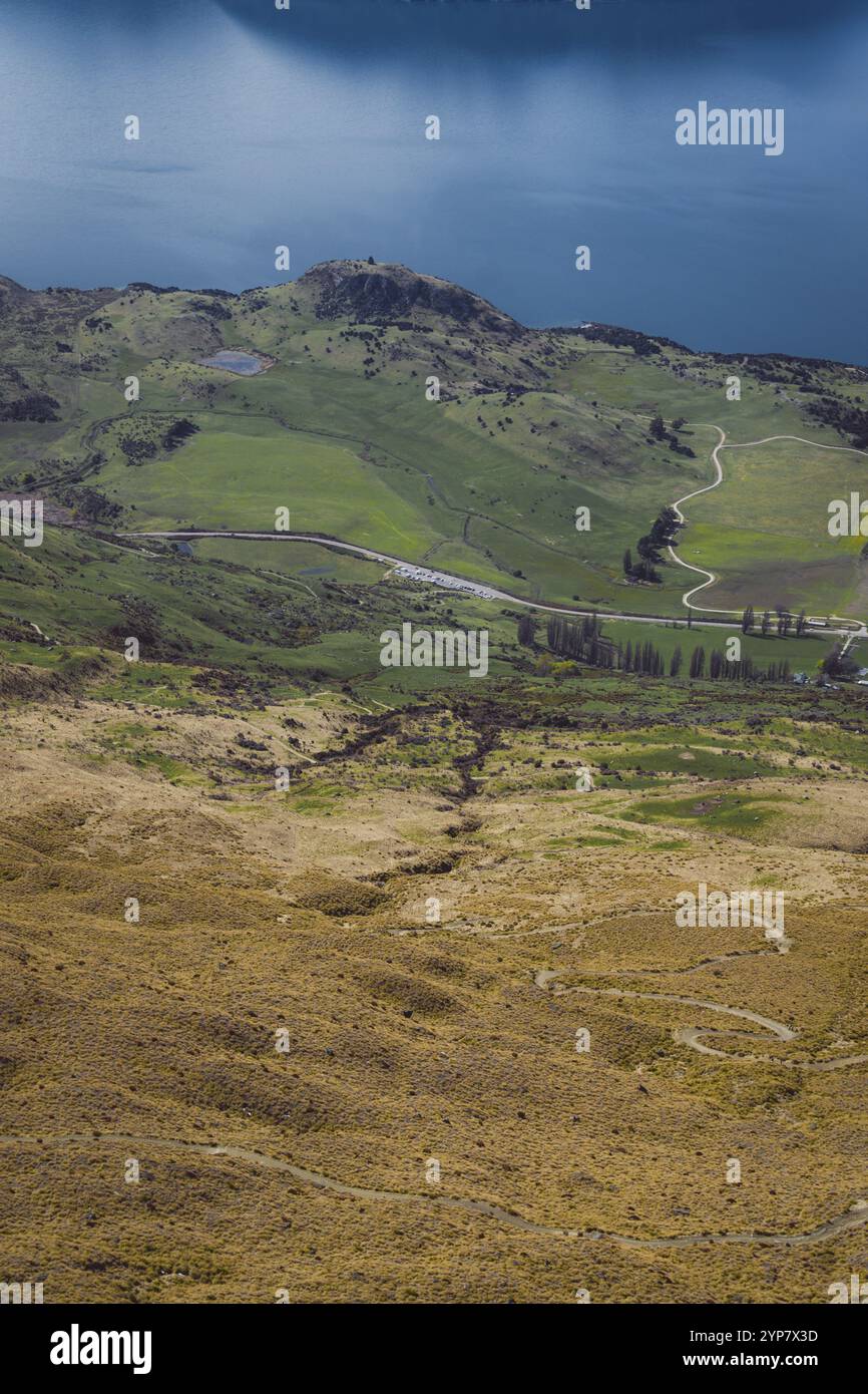 Extensive landscape with hills and waters, criss-crossed by paths, Roys ...