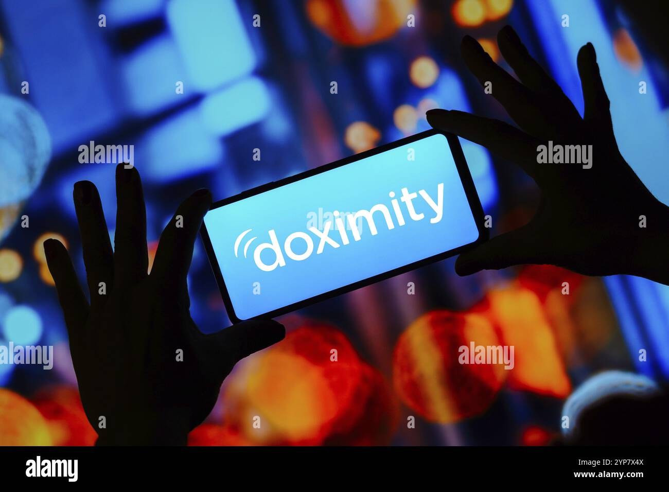 In this photo illustration, the Doximity logo seen displayed on a ...