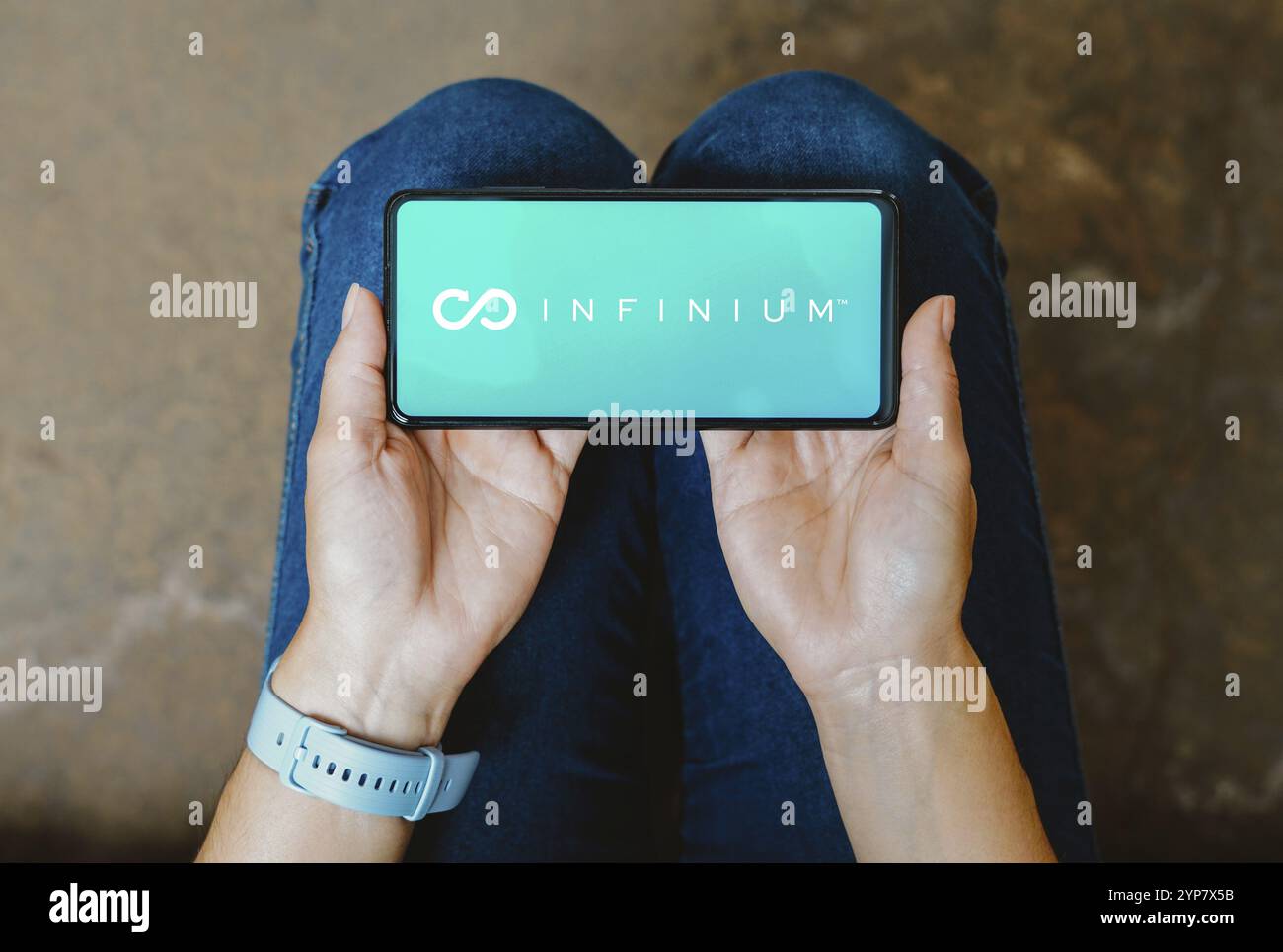 In this photo illustration, the Infinium Electrofuels logo is displayed ...