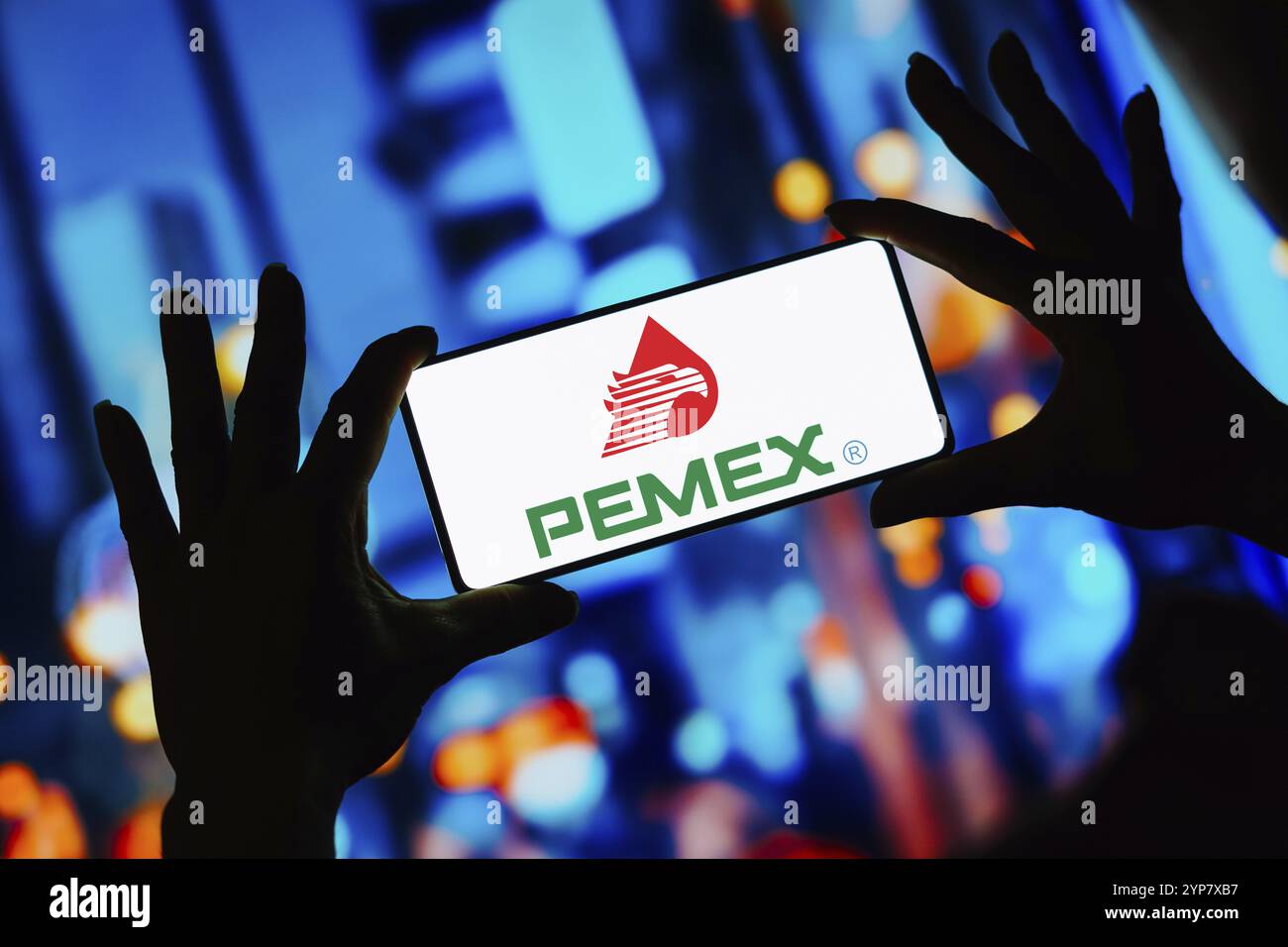 In this photo illustration, the Petroleos Mexicanos (PEMEX) logo is ...