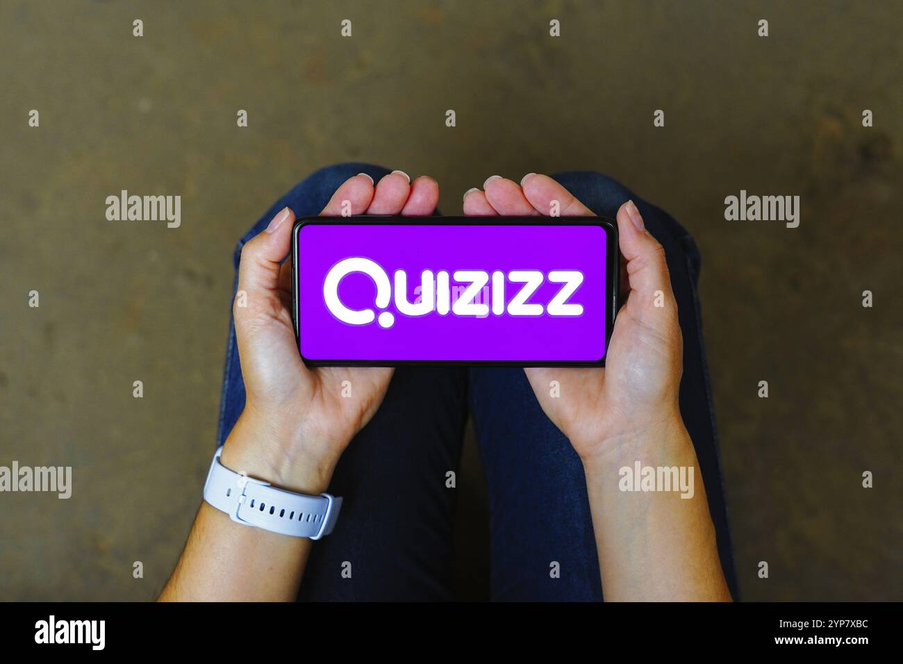 In this photo illustration, the Quizizz logo seen displayed on a ...