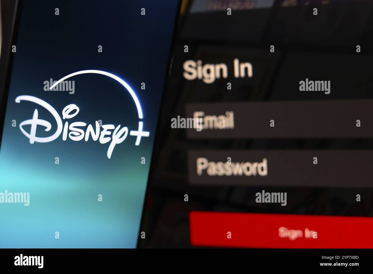 In this photo illustration, the Disney Plus logo is displayed on a ...