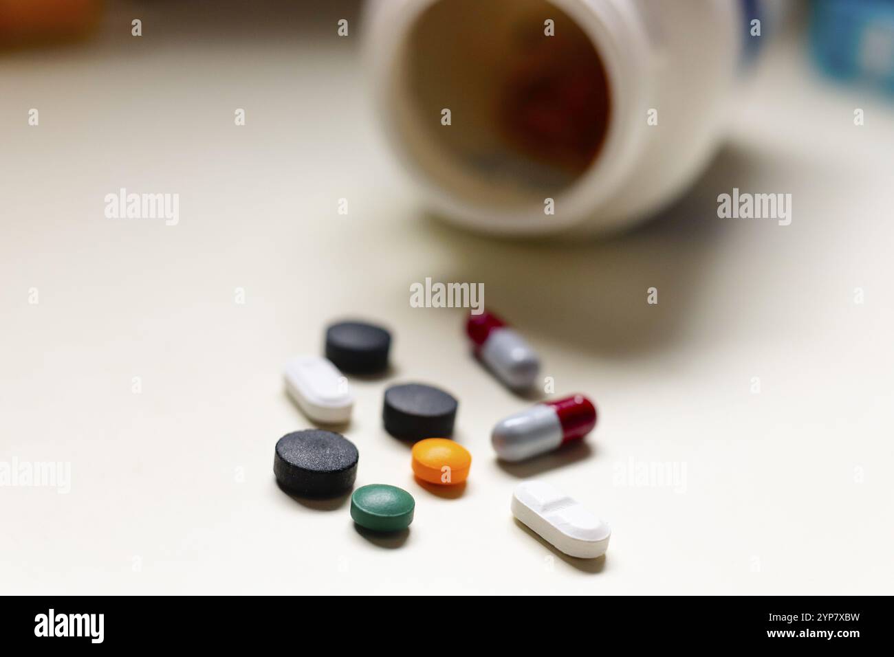 In this photo illustration, antibiotic tablets (amoxicillin and ...