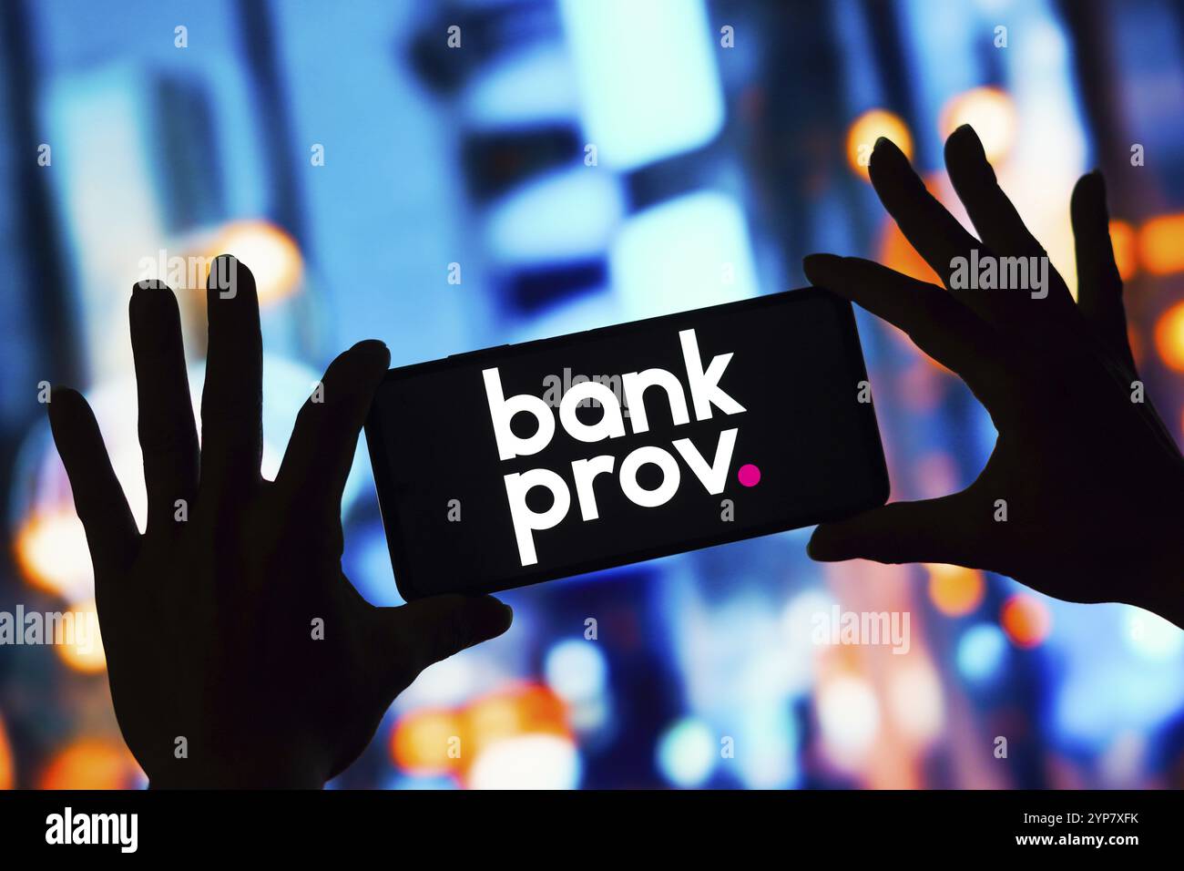 In this photo illustration, the BankProv logo seen displayed on a ...