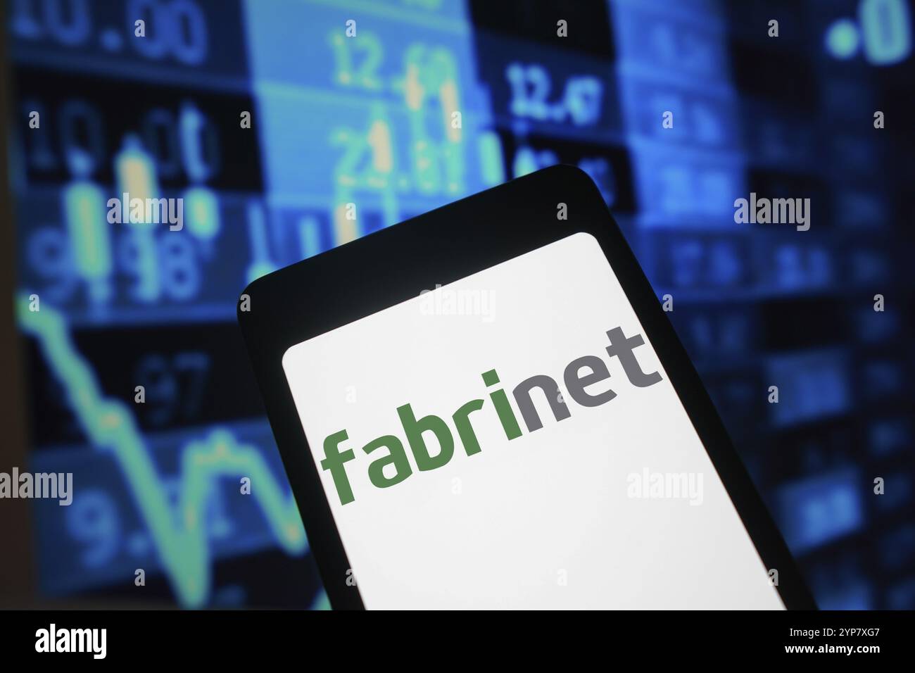 In this photo illustration, the Fabrinet logo is displayed on a ...
