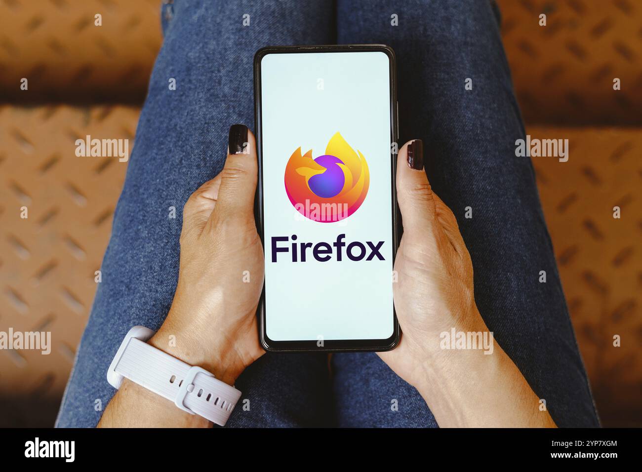 In this photo illustration, the Mozilla Firefox logo is displayed on a ...